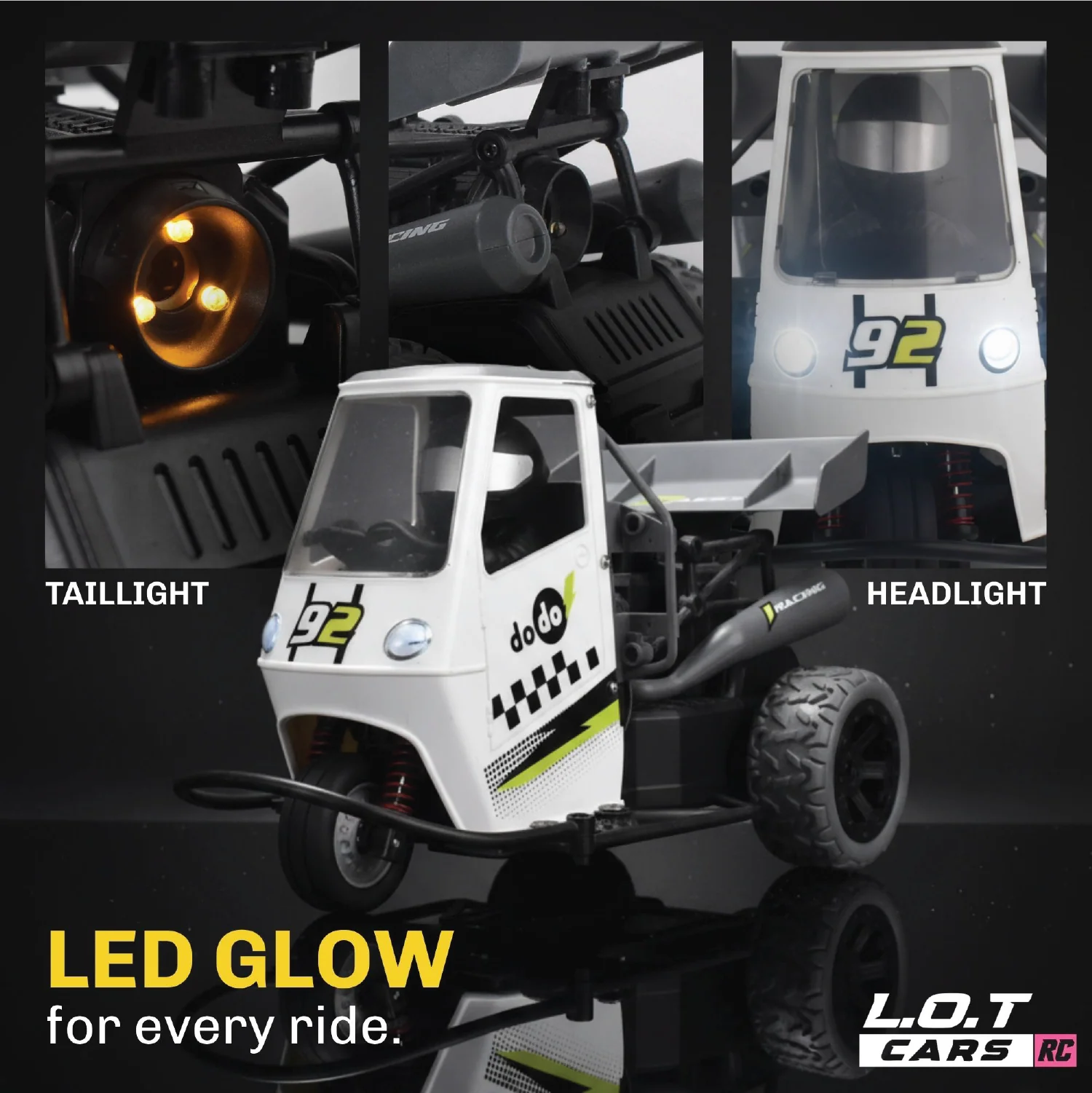 Otto - 3 Wheel RC Track Race Auto | 25 kmph Speed